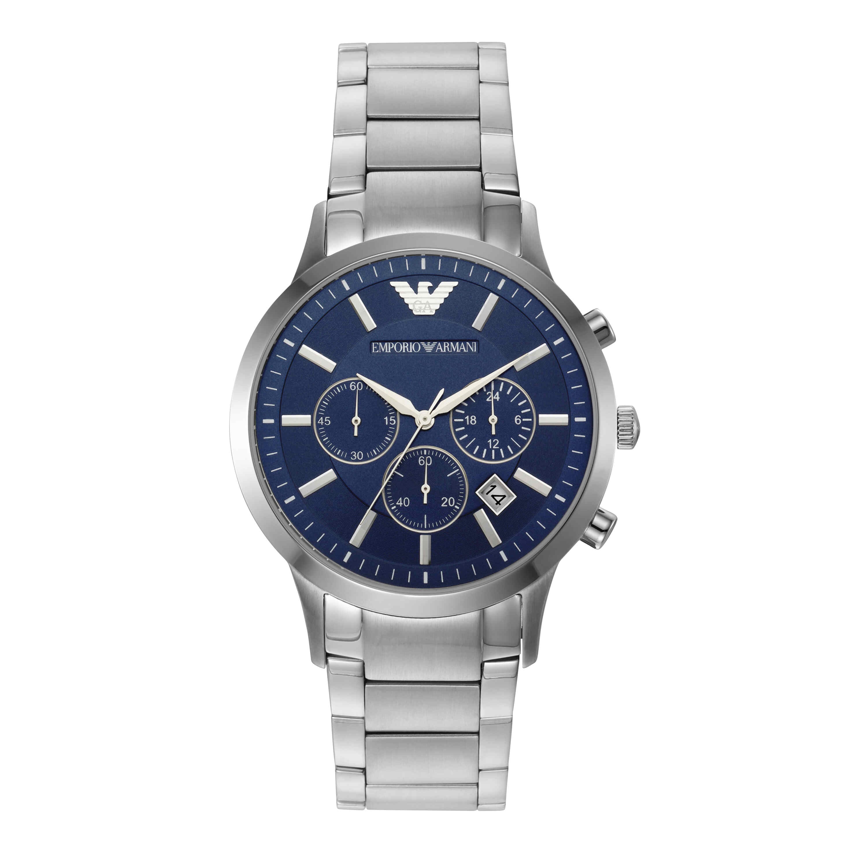 Emporio Armani Silver Tone Chronograph Watch AR2448 – Watch Station ...